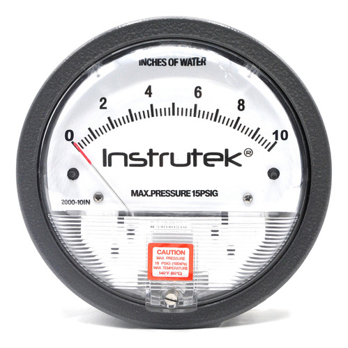 Manómetro de presión diferencial de 0 a 10 pulgadas de agua | Instrutek